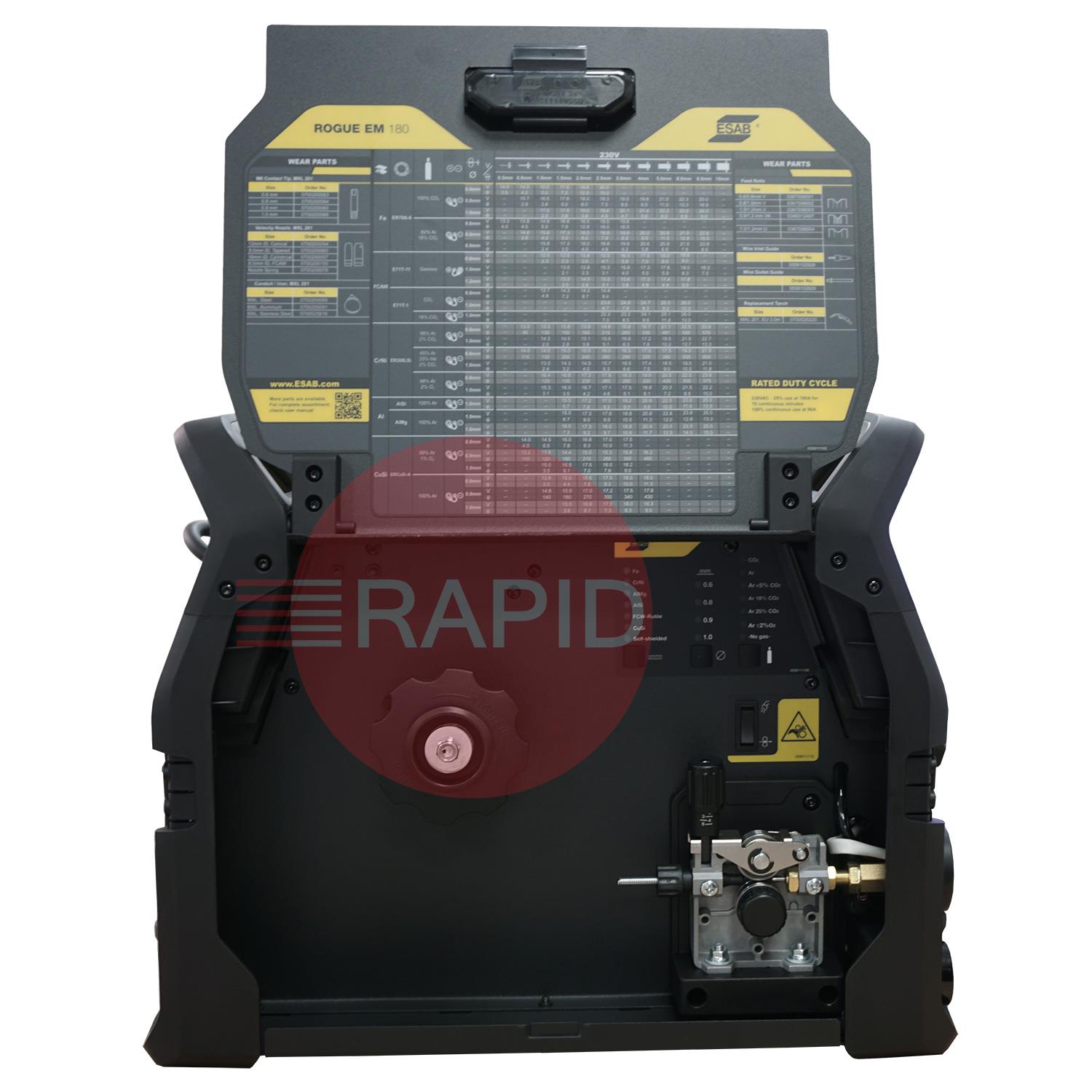 ESAB Rogue EM 180 MIG/MAG & MMA Inverter Welding Package - 230v, 1ph ...